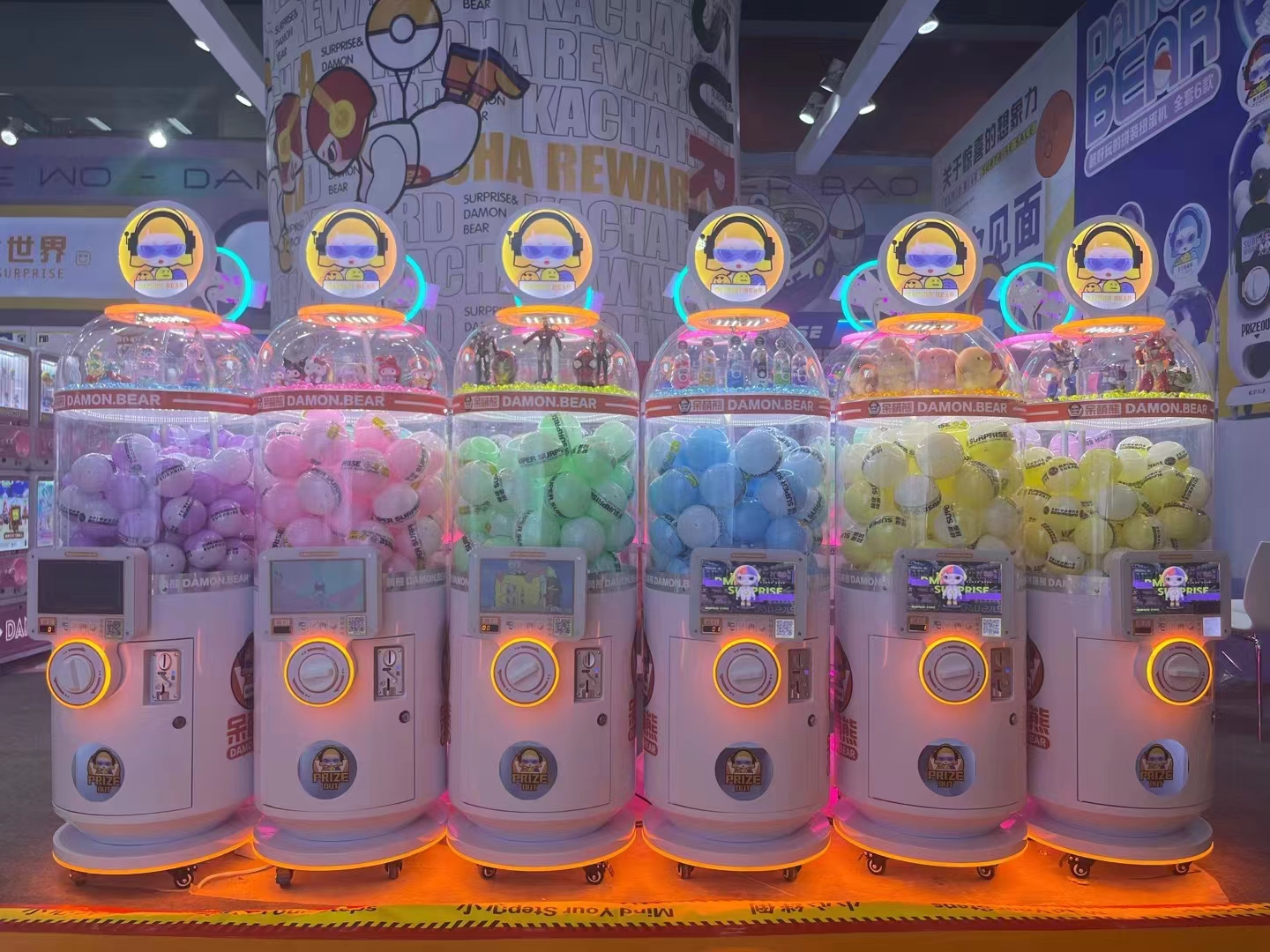 Orange Capsule Shape Gashapon Machine-Acrylic Screen Poster Display ...