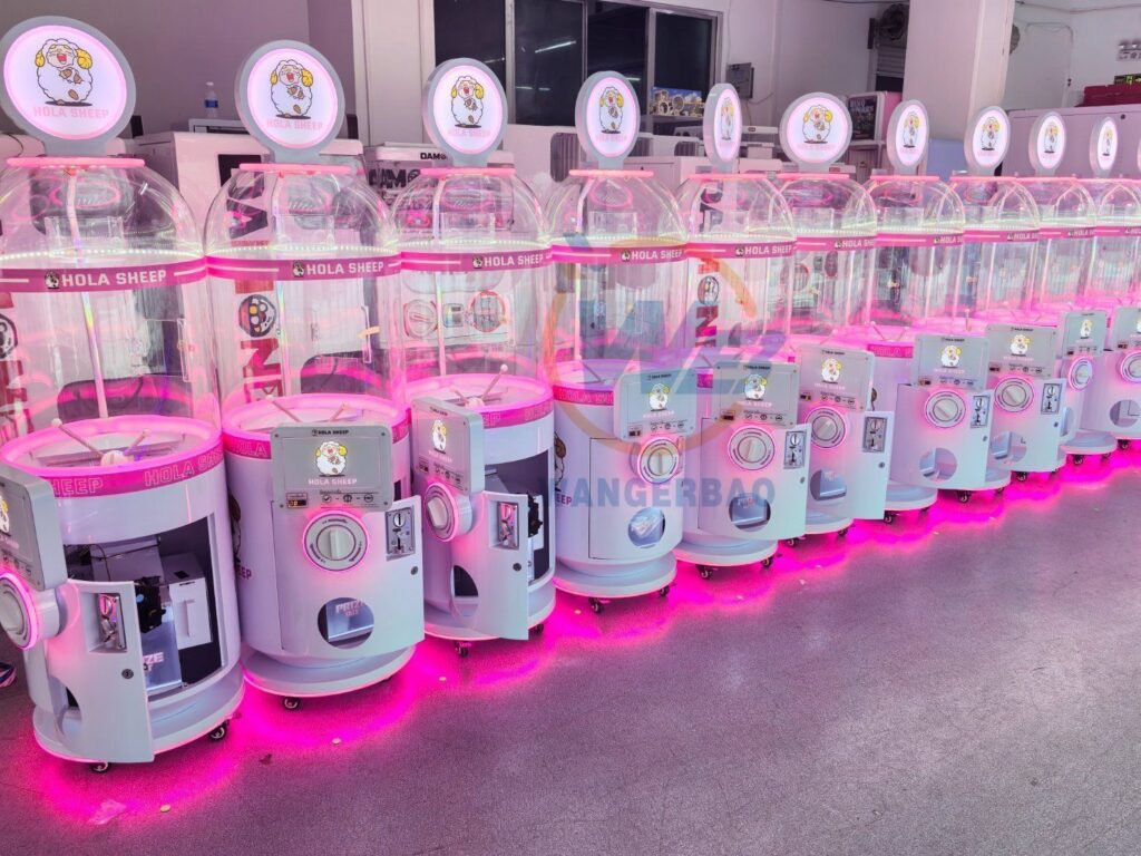 Orange Capsule-Shaped Gashapon Machine – Acrylic Poster Display