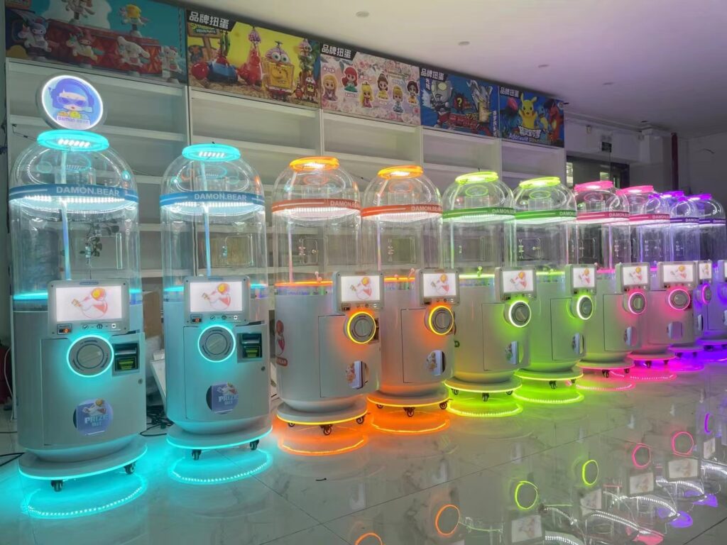 Orange Capsule-Shaped Gashapon Machine – Acrylic Poster Display