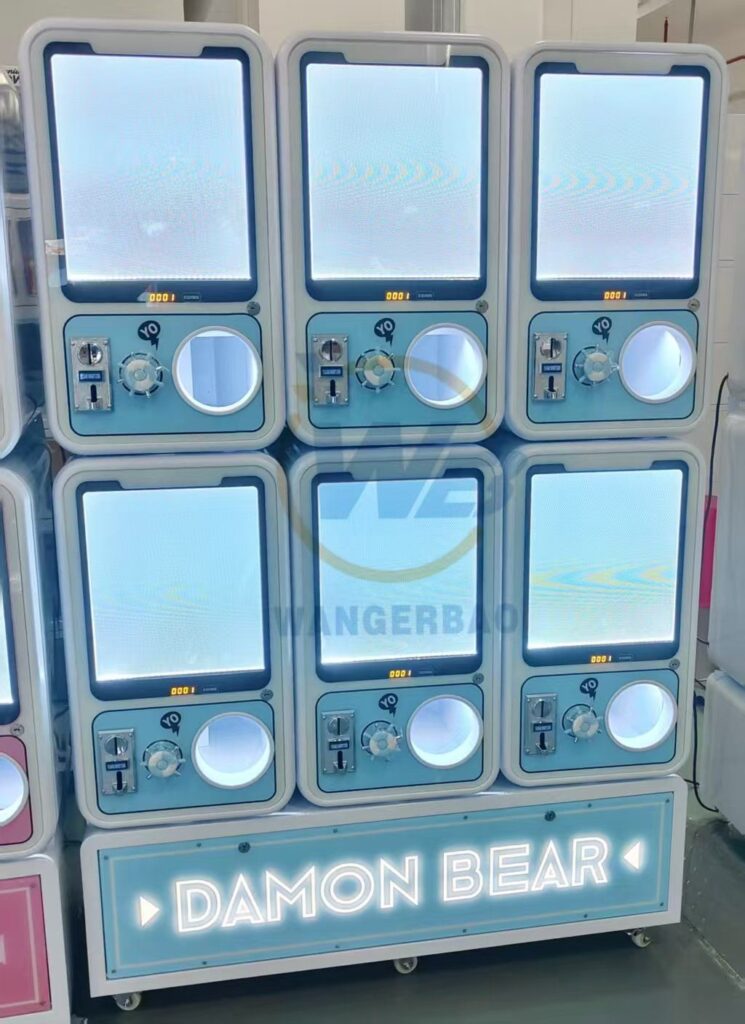 Blue Metal Gashapon Machine – Toy Display | 100mm Capsules