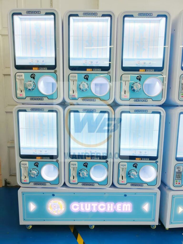 Blue Metal Gashapon Machine – Toy Display | 100mm Capsules