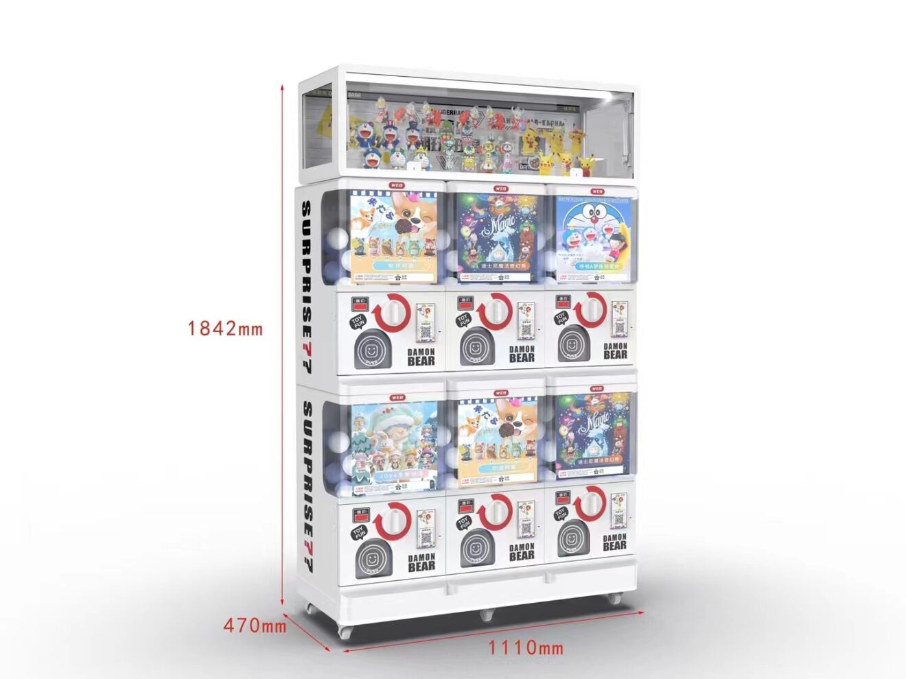 Mini Gashapon Machine DAMON BEAR Metal Gacha Capsule Vending Machine ...